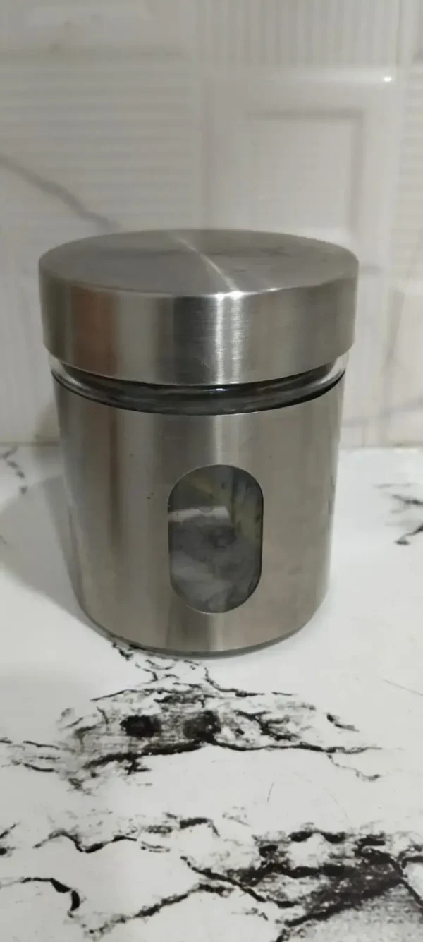 Coffee & Tea Stainless Steel Round Glass Jar 350ml 1pc Gift Set | e ...